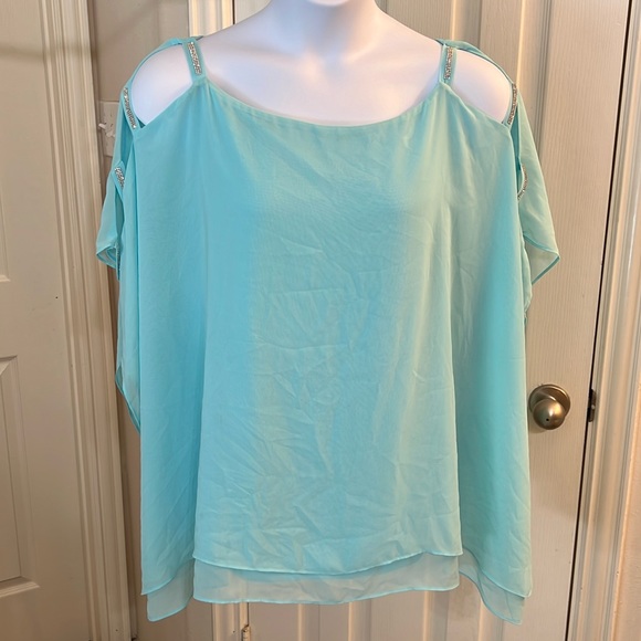 JM Collection | Tops | Jm Collection Size 2x Beautiful Aqua Blue Dress ...
